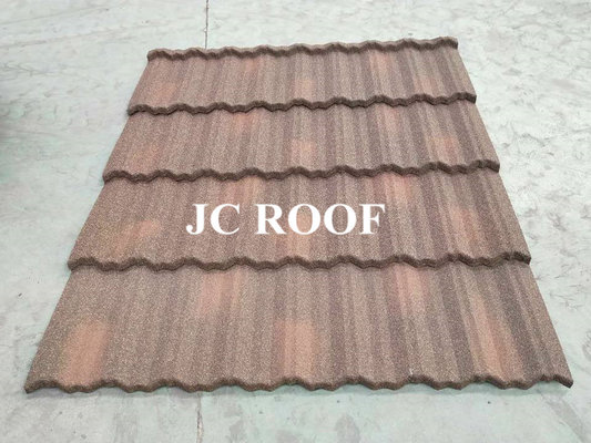 Aluminium - Zinc Material 0.4mm Thickness Colorful Stone Coated Metal Roofing Tiles