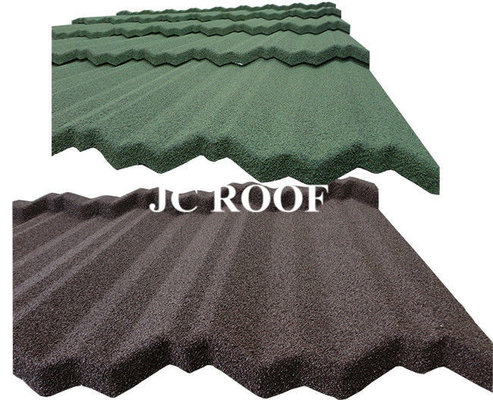 Aluminium - Zinc Material 0.4mm Thickness Colorful Stone Coated Metal Roofing Tiles