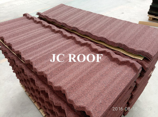 Aluminium - Zinc Material 0.4mm Thickness Colorful Stone Coated Metal Roofing Tiles
