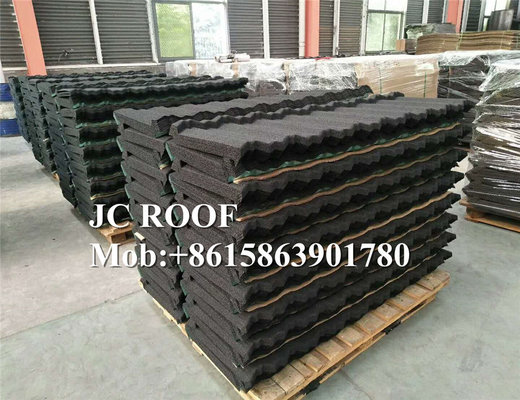 Colorful Stone Chip Coated Metal Roof Tiles / Galvalume Steel Roof Tile Sheets