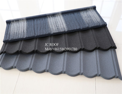 Colorful Stone Chip Coated Metal Roof Tiles / Galvalume Steel Roof Tile Sheets