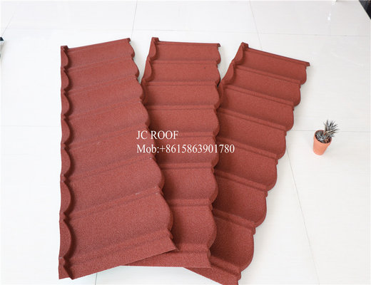 Color Stone Coated Steel Roofing Sheet , Terracotta Color Stone Coated Metal Roof Tile