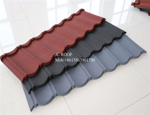 Color Stone Coated Steel Roofing Sheet , Terracotta Color Stone Coated Metal Roof Tile