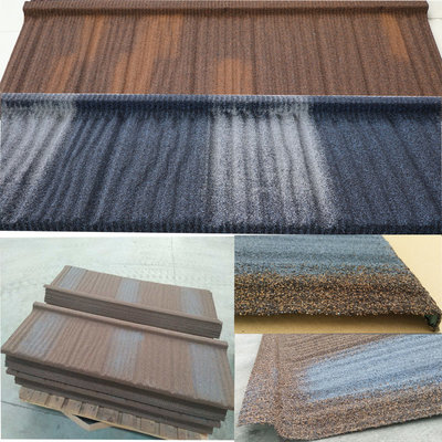 Long Lifespan Stone Coated Steel Roofing Tile Excellent Fire Resistance