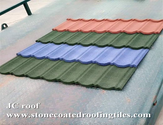 Fire proof Stone Chips Coated Step Metal Roof Tile Aluminium Zinc Roofing Sheets