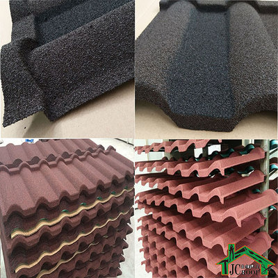 Building Material Stone Coated Metal Shingles Zinc-Aluminum Coating And Stone Chip