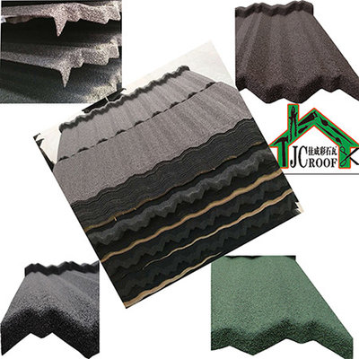 Stone Chip Coated Metal Roof Tiles , Metal Roof Shingles with durable galvanized plate