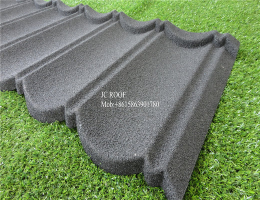 Fireproof Stone Chips Coated Step Metal Roof Tile , Aluminium Zinc Roofing Tile Color Roof