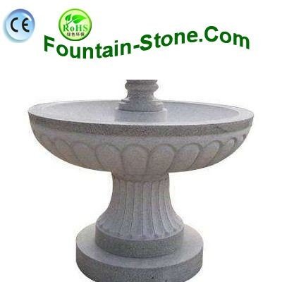 3 Tiered Natural Grey Granite Water Fountain For Plaza, Garden