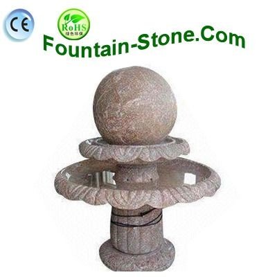 Polished 2 Tiered Red Marble Sphere Fountain With Bowls Exporter