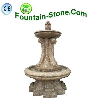 Chinese Yellow Rust Granite Water Fountain For The Garden, Plaza