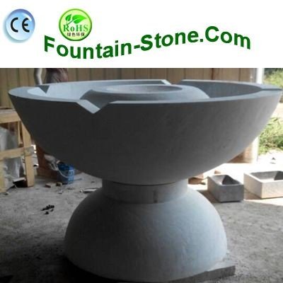 White Marble Sphere Floating Ball Water Fountain To The Outdoor