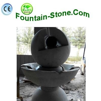 White Marble Sphere Floating Ball Water Fountain To The Outdoor