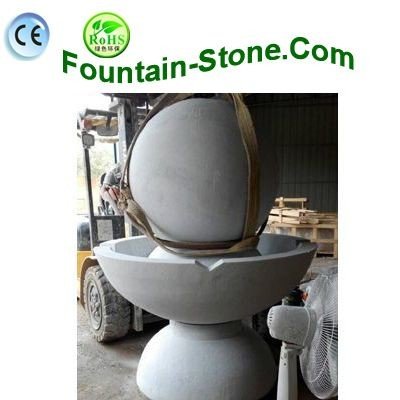 White Marble Sphere Floating Ball Water Fountain To The Outdoor