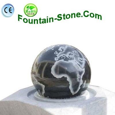 Commercial Natural Stone Map Water Fountain in middle size
