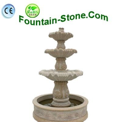 Fountain-Stone.Com supply 3 Tier Yellow Granite Water Fountain