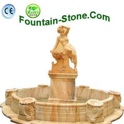 Fountain-Stone.Com supply Yellow Natural Limestone Wall Fountain