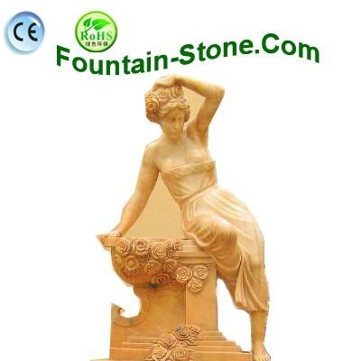Fountain-Stone.Com supply Yellow Natural Limestone Wall Fountain