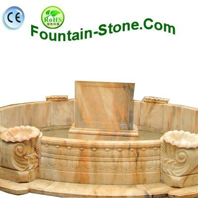 Fountain-Stone.Com supply Yellow Natural Limestone Wall Fountain