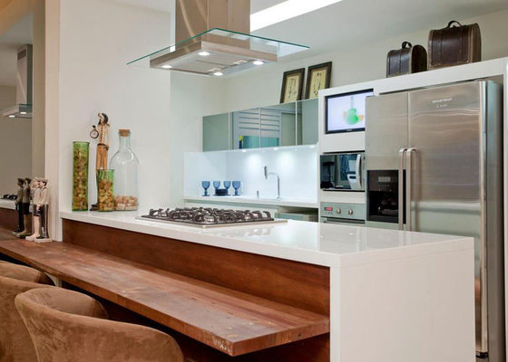 Villa Interior Kitchen Nano Glass Countertop Island Customized Size