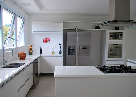 Kitchen Nano Glass Countertop Super White Half Bullnose Glass Quartz Countertops