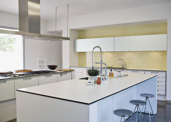 Kitchen Nano Glass Countertop Super White Half Bullnose Glass Quartz Countertops