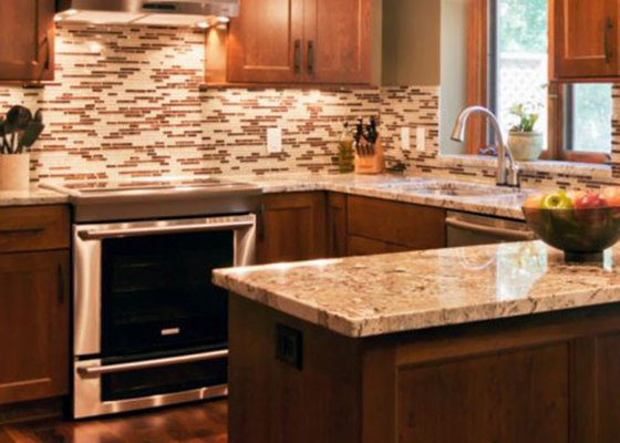 Custom Stone Kitchen Countertops / Natural Marble Kitchen Worktops