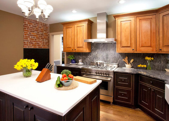 Antique Kitchen Natural Granite Countertops Cabinet