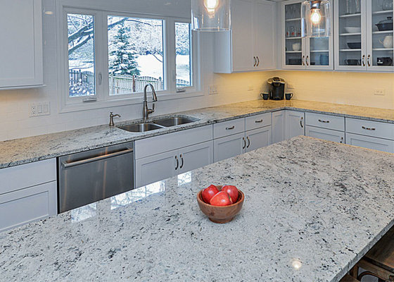 Polished Grey Natural Granite Countertops For Kitchen Cabinet