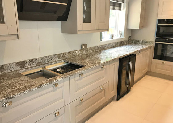 Polished Grey Natural Granite Countertops For Kitchen Cabinet