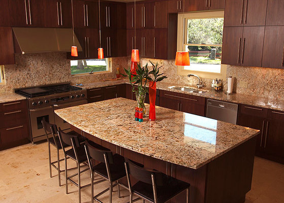 Glatte kundenspezifische Granit Luxuscountertops verlegen/Stein-Küche Worktops