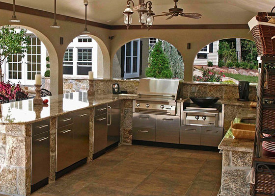 Luxury  Stone Modern Kitchen Countertops / Pre Cut Marble Countertops