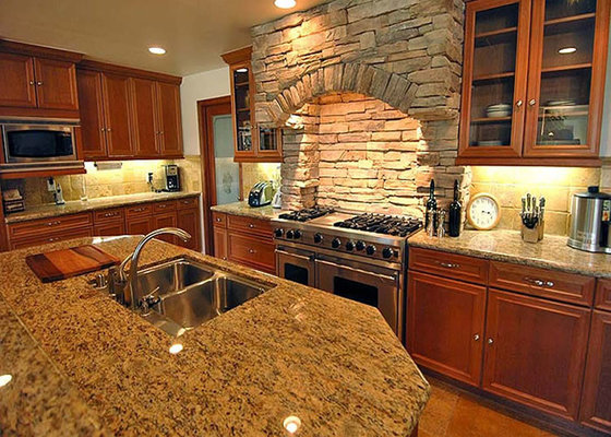 Luxury  Stone Modern Kitchen Countertops / Pre Cut Marble Countertops