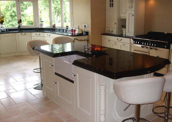 OEM / ODM Original Laminate Kitchen Island Worktops White Black Color
