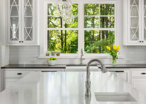 OEM / ODM Original Laminate Kitchen Island Worktops White Black Color