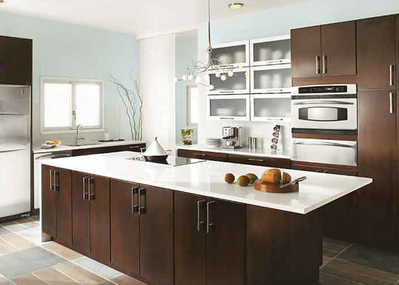White Marble Granite Kitchen Worktops Brown Stripes With Sink 