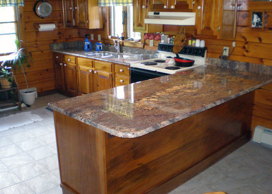 United States Popular Precut Granite Countertops / Stone Effect Kitchen Worktops