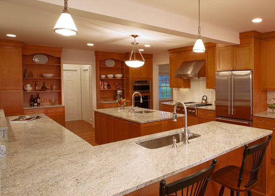 United States Popular Precut Granite Countertops / Stone Effect Kitchen Worktops