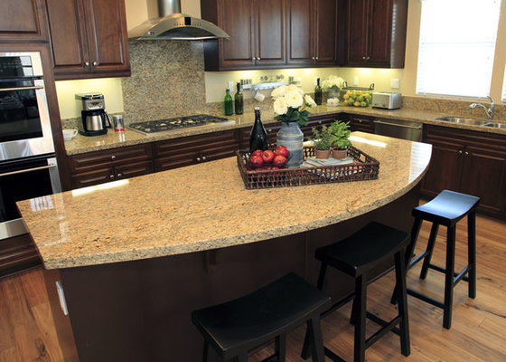 Modern Luxury Polish / Honed Marble Kitchen Countertops With Ceramic Sink