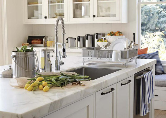 Resbalón no- pulido Worktops de mármol italiano del final de la cocina de la isla de la barra