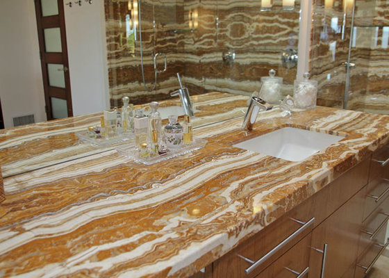Natural Straight Marble Stone Countertops / Stone Vanity Tops
