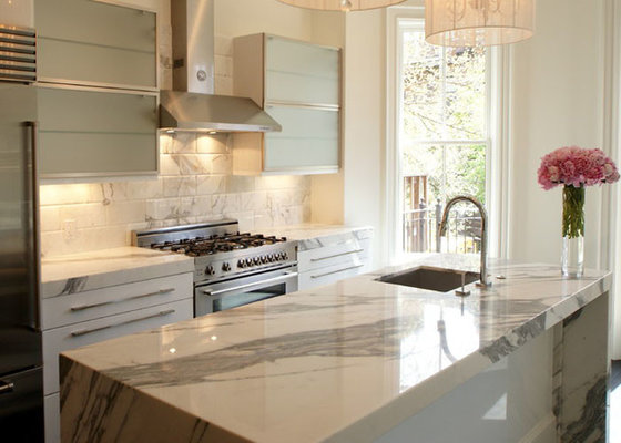 Kombinierte u-Form-Marmor-Stein Countertops/zogen Granit Worktop ab