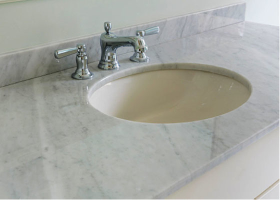 Indoor Stone Bath Vanity Tops Single Cut Out Polished Marble Vanity Countertops