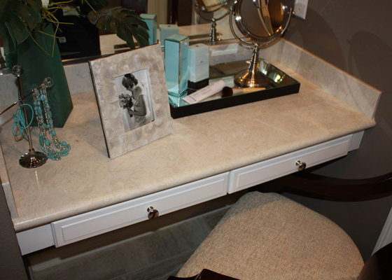 Dresser Table Artificial Stone Tops / Marble Bathroom Vanity Countertops For Sale 