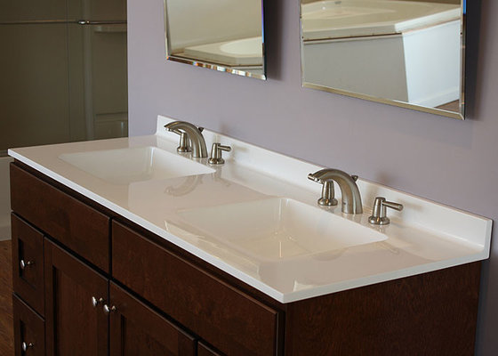 Badezimmer-Eitelkeit Countertops-Innenkunststein-Doppelt-Eitelkeits-Spitzen