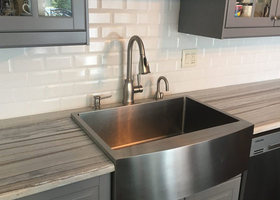 Gardenia White Stone Vanity Countertops For Restaurant , Granite Bathroom Countertops