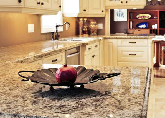 Glo bate la cocina de piedra Worktops/a medias encimeras artificiales del granito del Bullnose
