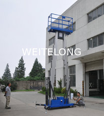 Dual mast vertical access platform aerial work platform aluminum lift