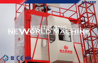 150m Lifting Height Double Cage Building Hoist Ss100 / 100 2000kg Loading