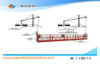 Safety Rope / Cable Steel Suspended Working Platform ZLP800 With Hoist LTD8.0